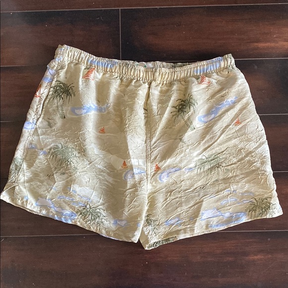 Joe Marlin | Swim | Joe Marlin Tropical Print Tan Mens Swim Shorts ...